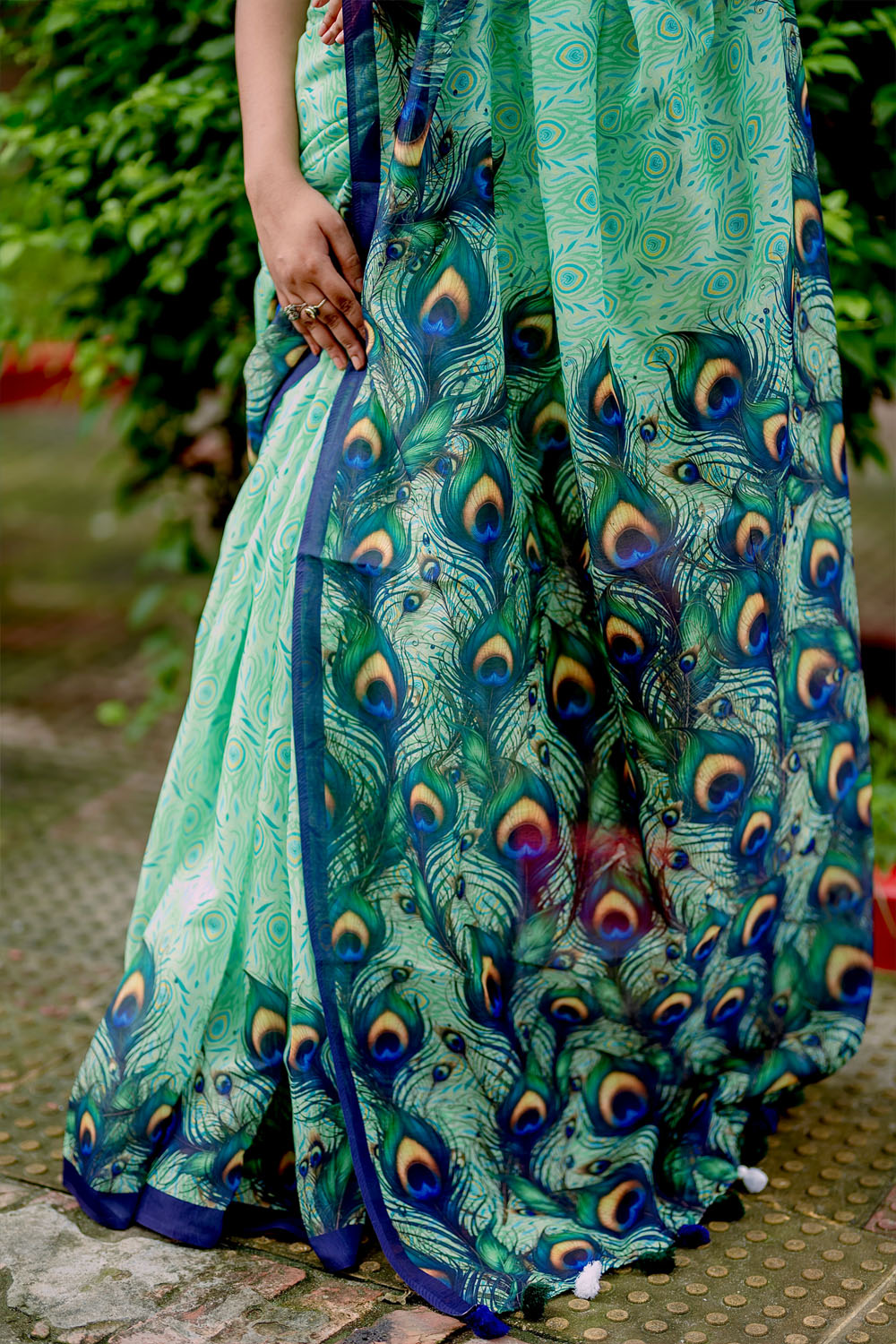 Blue peacock | Susmita Silk Saree – Closet By Susmita
