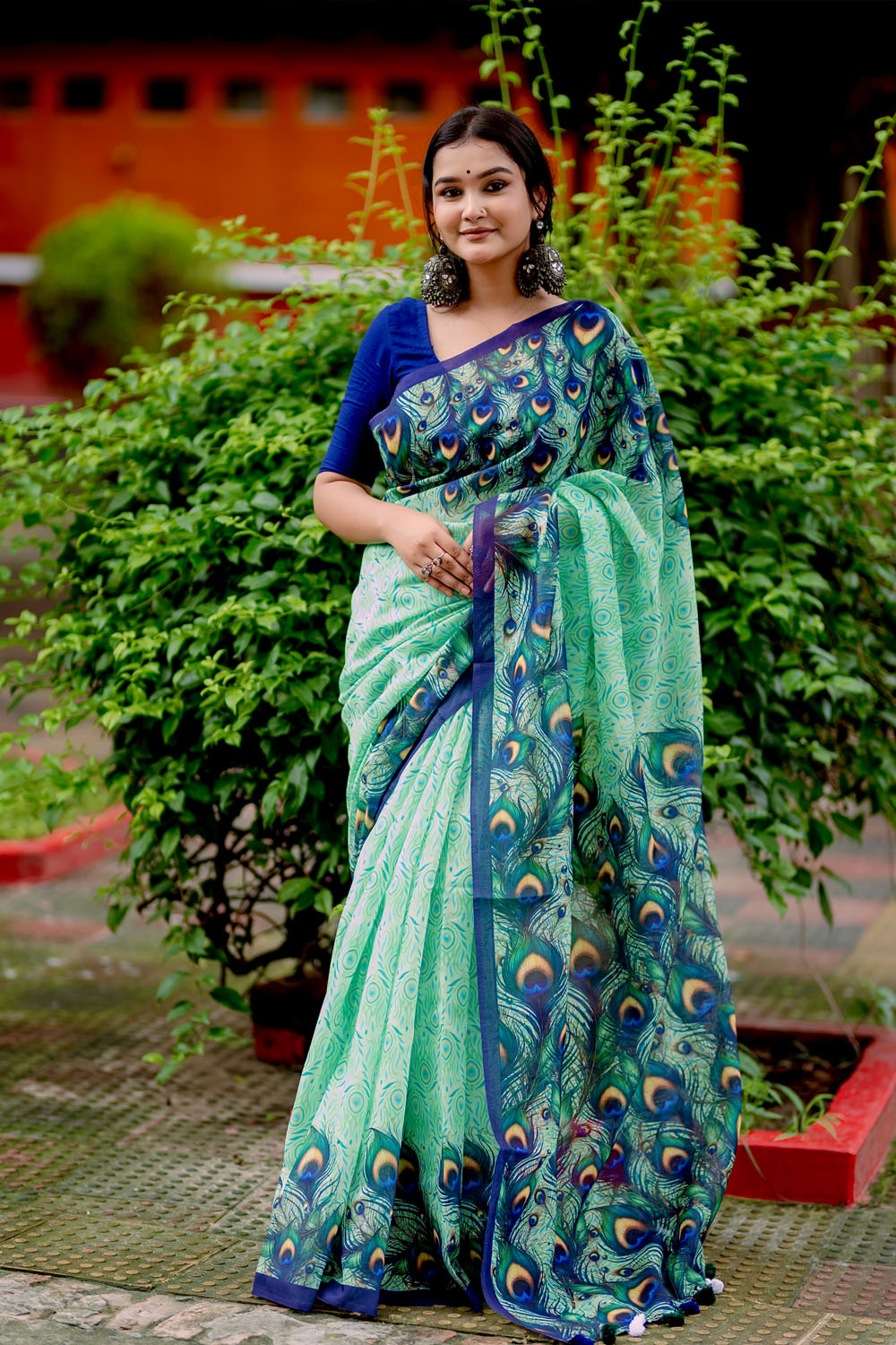 Blue peacock | Susmita Silk Saree – Closet By Susmita