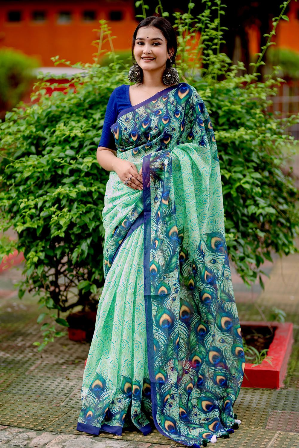 Blue peacock | Susmita Silk Saree – Closet By Susmita